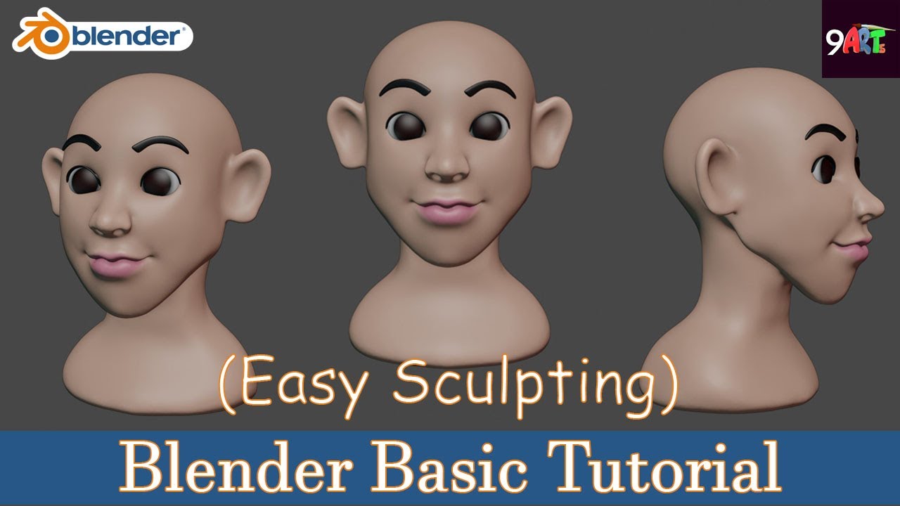 Sculpting In Blender | Cartoon Face | Beginners | #cute #sculpting ...