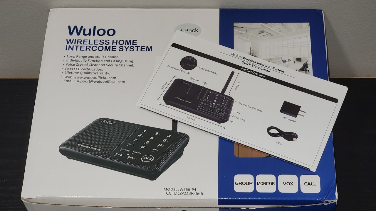Wuloo WL666 Intercom 4 Pack - Unboxing, Setup, Install, and Review in ...