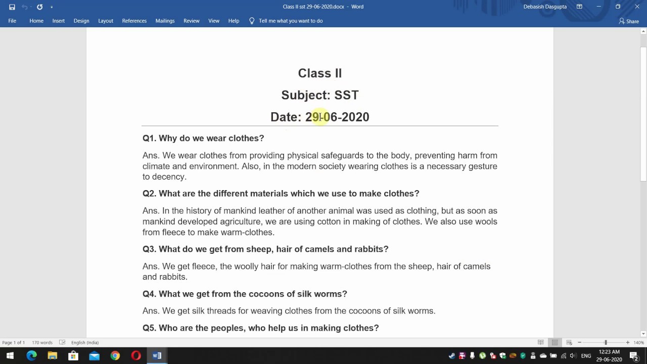 Class II SST CW 29-06-2020 - YouTube
