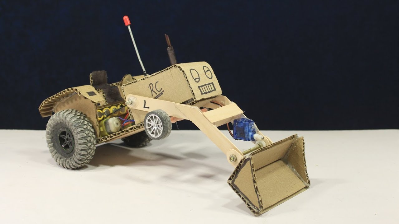 DIY - Front End Mounted Loader RC Tractor - Cardboard Tractor - YouTube