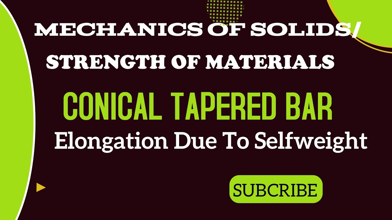 A solid conical bar tapers uniformly from a diameter of 6cm to 2cm in a ...