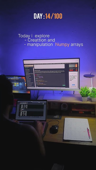Day-14/100 🎯"Today, I explore creating and manipulating Numpy arrays in Python ...