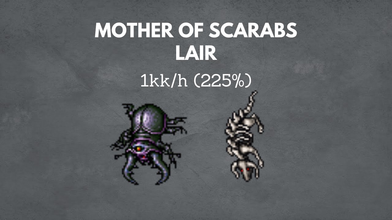 MS | Lvl 57 a 60 | Mother of Scarabs Lair | 1kk/h (225%) | Tibia - YouTube