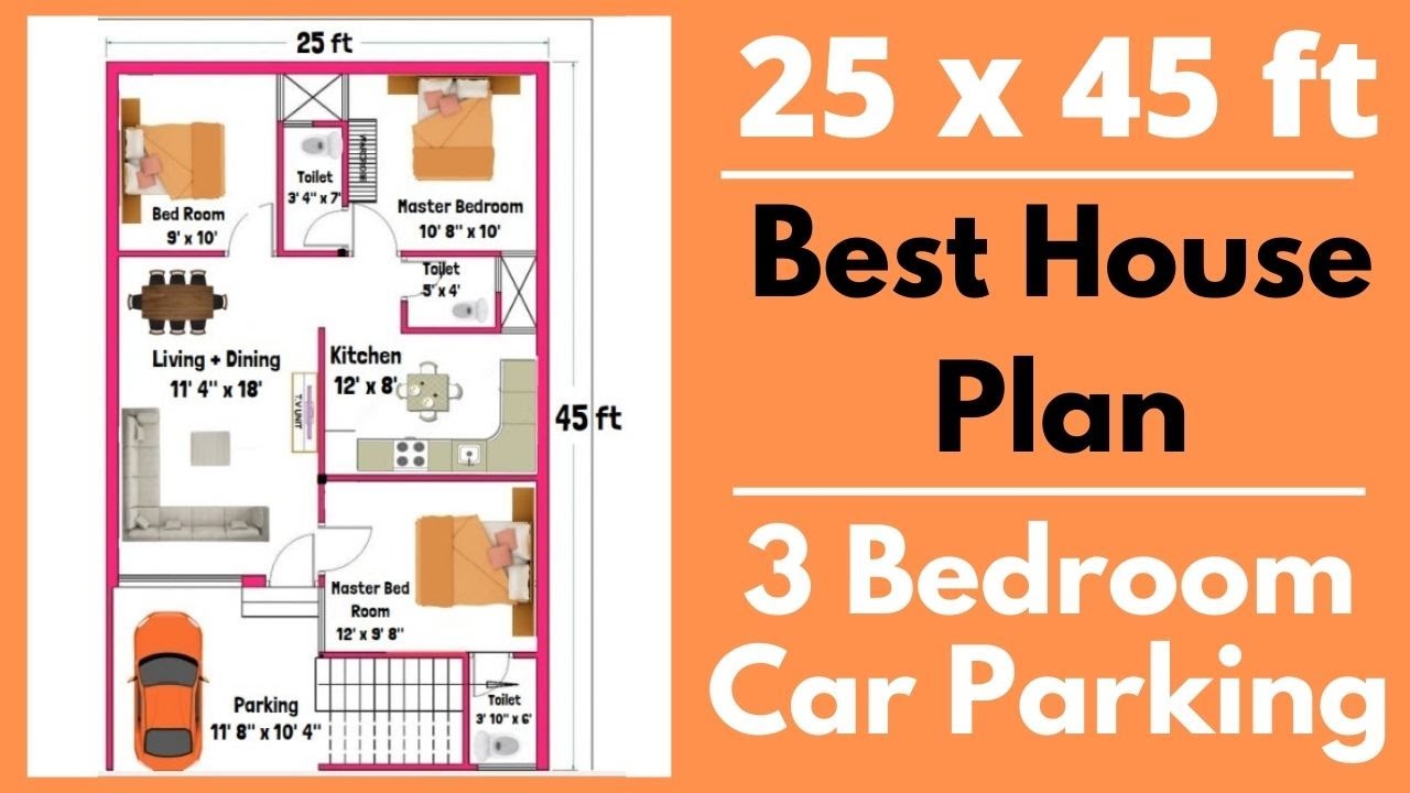 25x45 House Plan | 2 Bed Room Plan | 25x45 Ghar ka Naksha | House plans ...