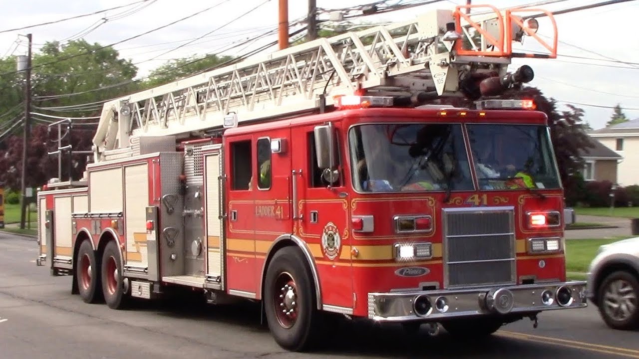 Nutley Fire Department Ladder 1 ABCER Ladder 41 Responding 5-23-18 ...