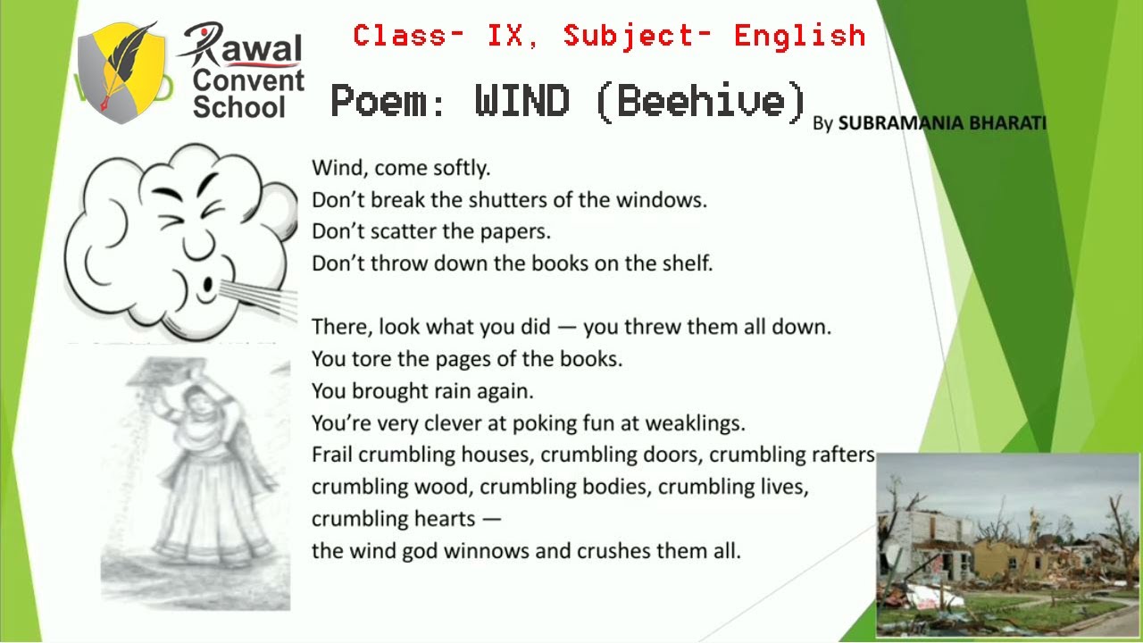Class- IX, Subject- English, Poem - WIND (Beehive), Rawal Convent ...
