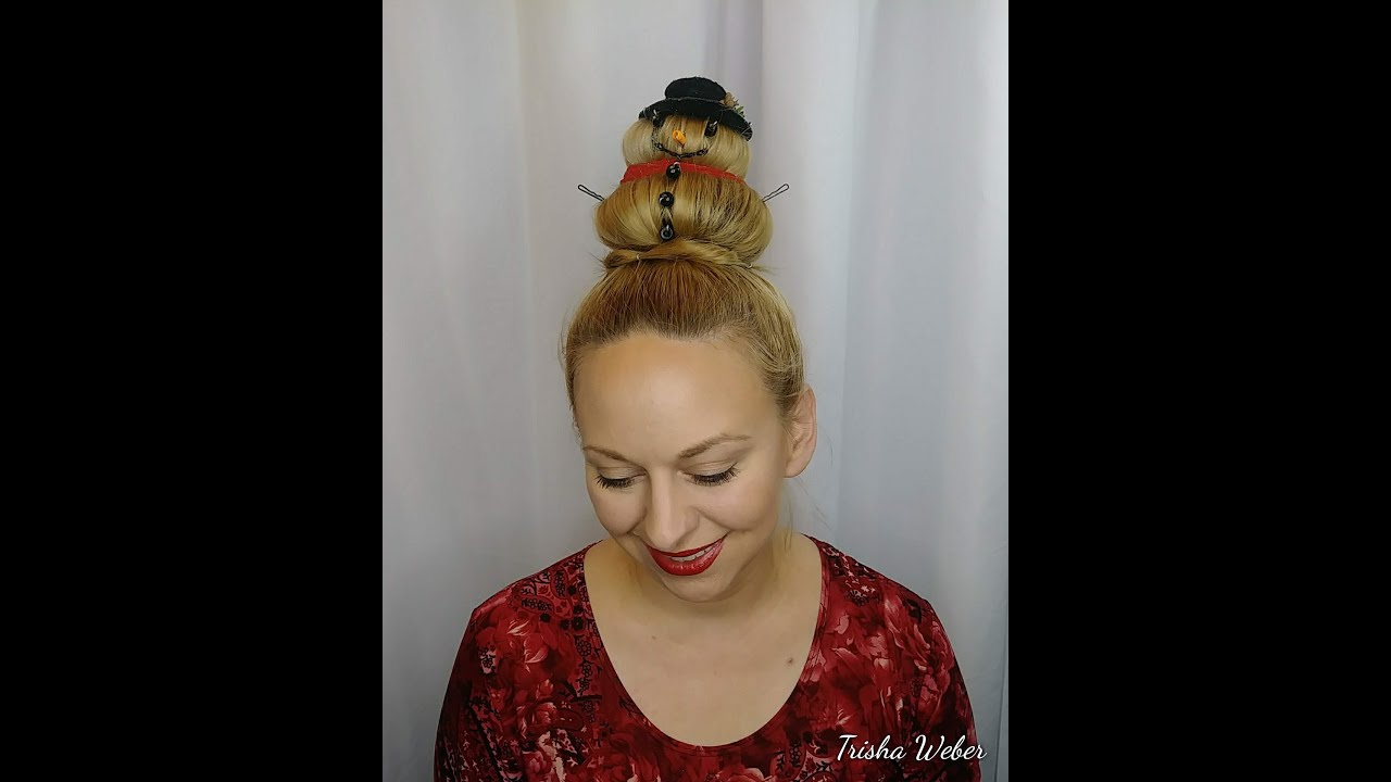 The 12 Hairstyles of Christmas (Style #2, Building A Snowman ) - YouTube