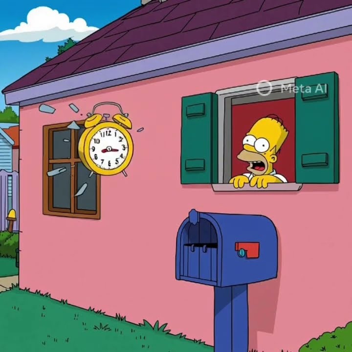 ⏰ Homer vs. an alarm clock… and the alarm clock wins! 😂 #Simpsons # ...