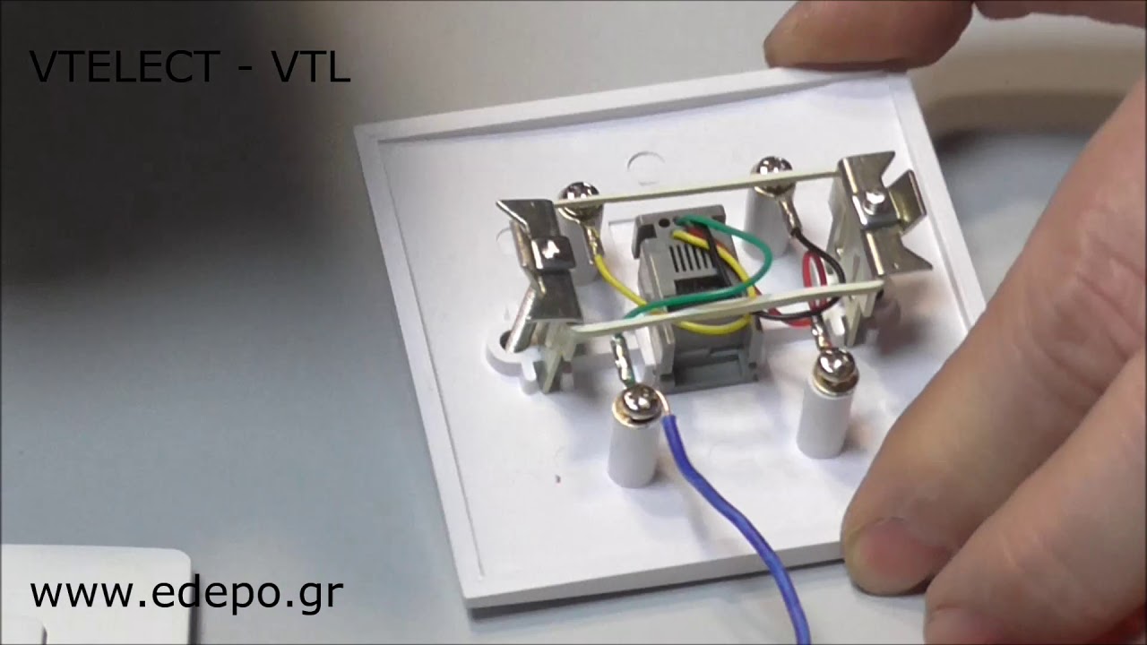 Τοποθέτηση πρίζας τηλεφώνου τοίχου μονή και διπλή | VTELECT - VTL - YouTube