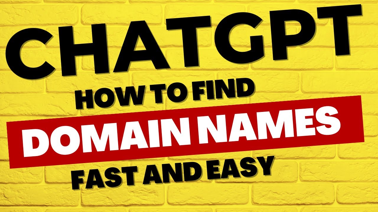 ChatGPT: How To Find The Perfect Domain Names - YouTube