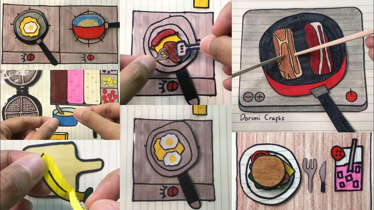 Paper diy compilation - Paper Cooking 🍳🍹🥩🍞🍔🍜🍿🧇 - YouTube