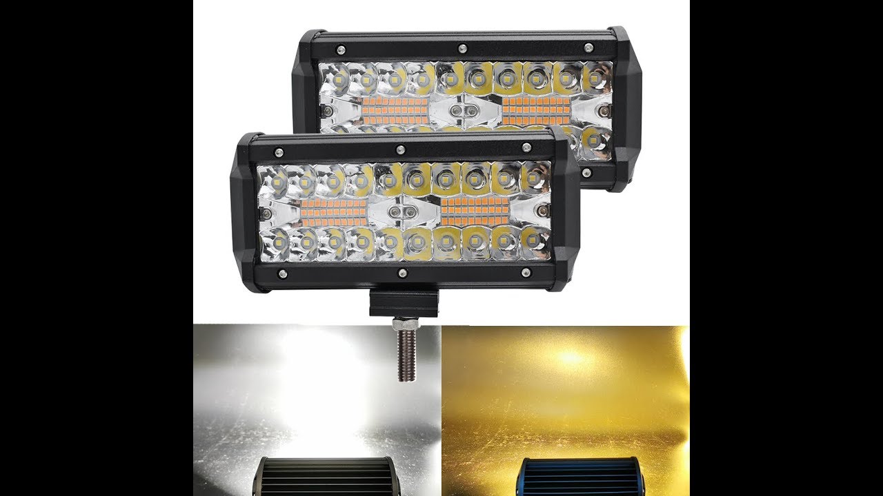 7 inch Tri-row Led Light Bar 120W with Dual color and flash shtyle ...