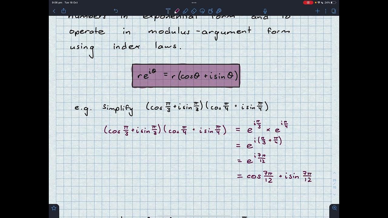 Ext 2: Complex Numbers (Exponential Form) - YouTube