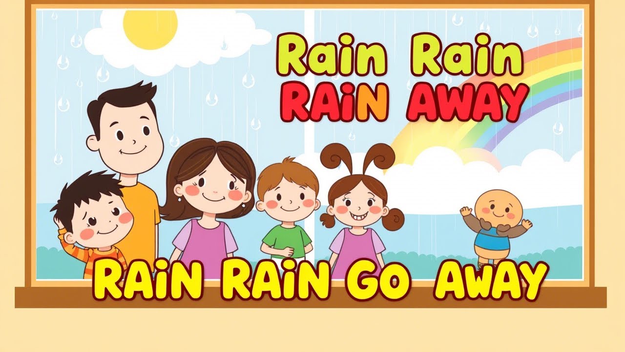 Rain Rain Go Away | Fun Nursery Rhyme for Kids | Playful Cartoon Song ...