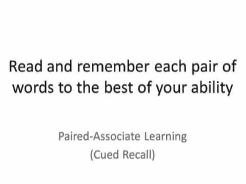 Paired-Associate Learning - YouTube