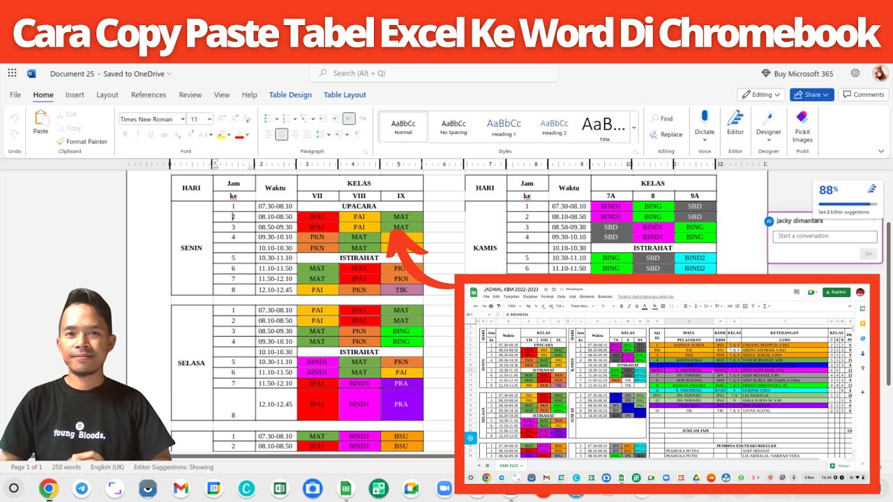 Cara Copy Paste Tabel Excel Ke Word Di Chromebook - YouTube