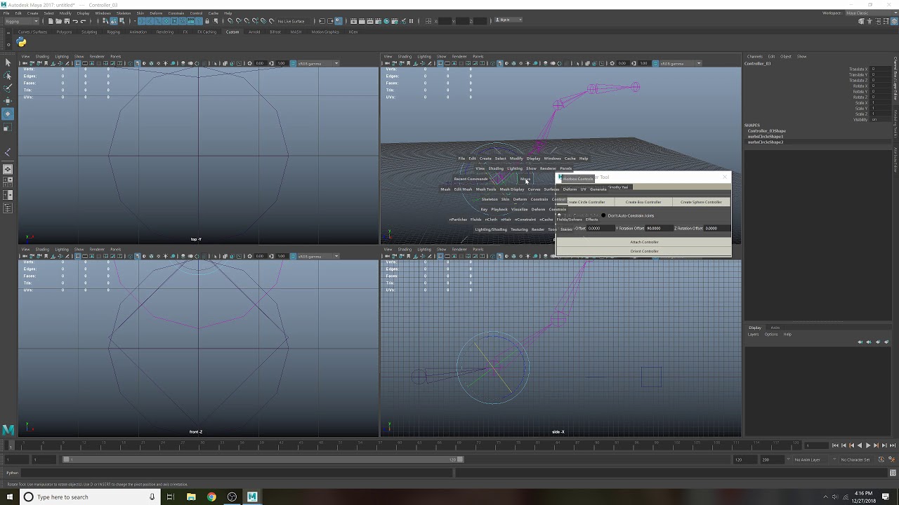 Joint Controller Auto-Orient Script for Maya - YouTube