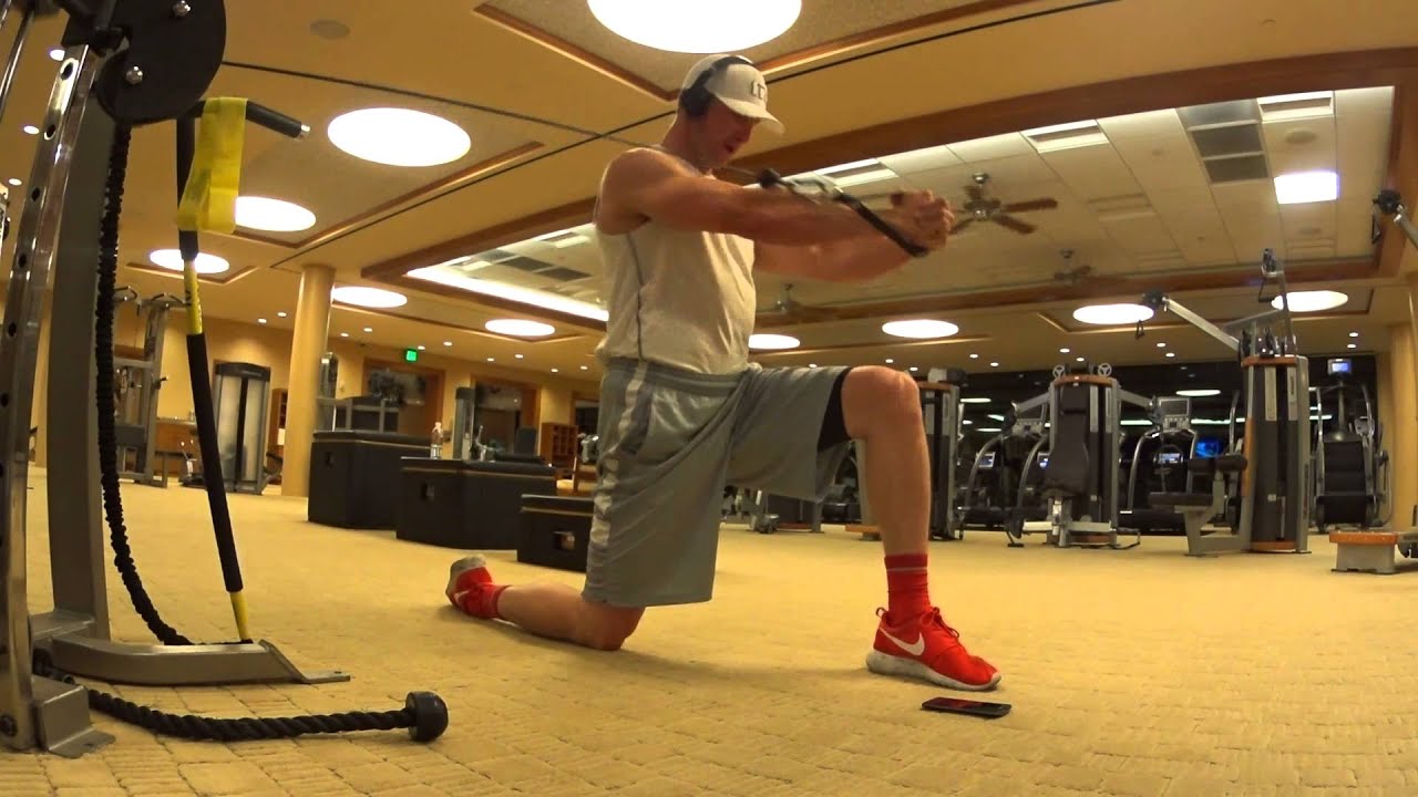 cable one knee stabalization (core twists) rotations - YouTube