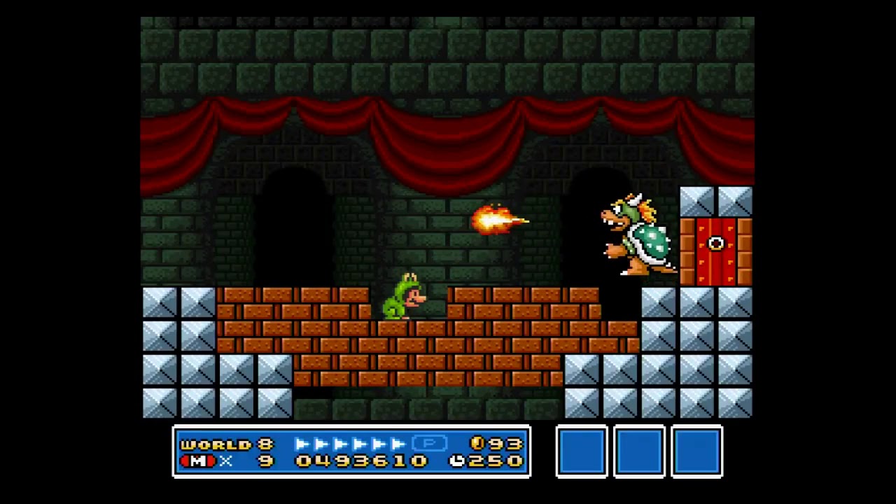 Super Mario Bros. 3 All Main Bosses Frog Suit Challenge No Damage - YouTube
