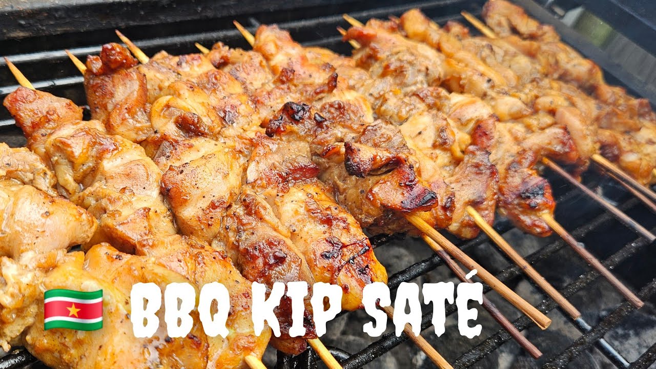 BBQ kip Saté maken recept op z'n Surinaams|BBQ Chicken Satay recipe ...