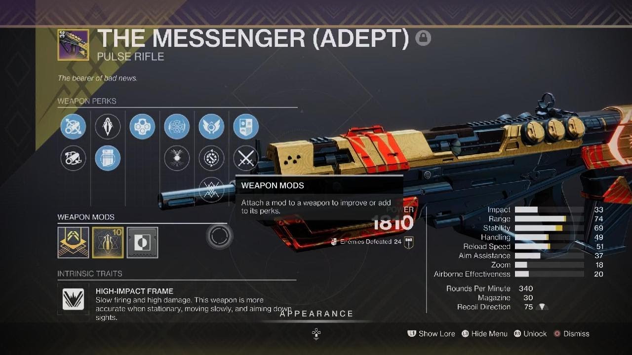 Destiny 2 the mesager adept - YouTube