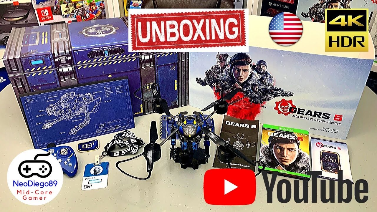 Gears 5 Jack Drone Collector's Edition Xbox One Unboxing (English ...