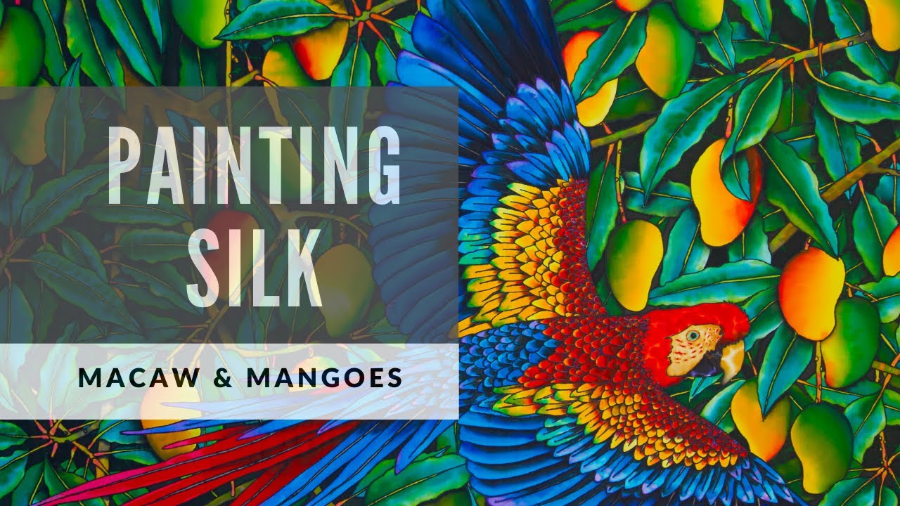Jean-Baptiste silk Painting | Scarlet Macaw in mango Tree - YouTube