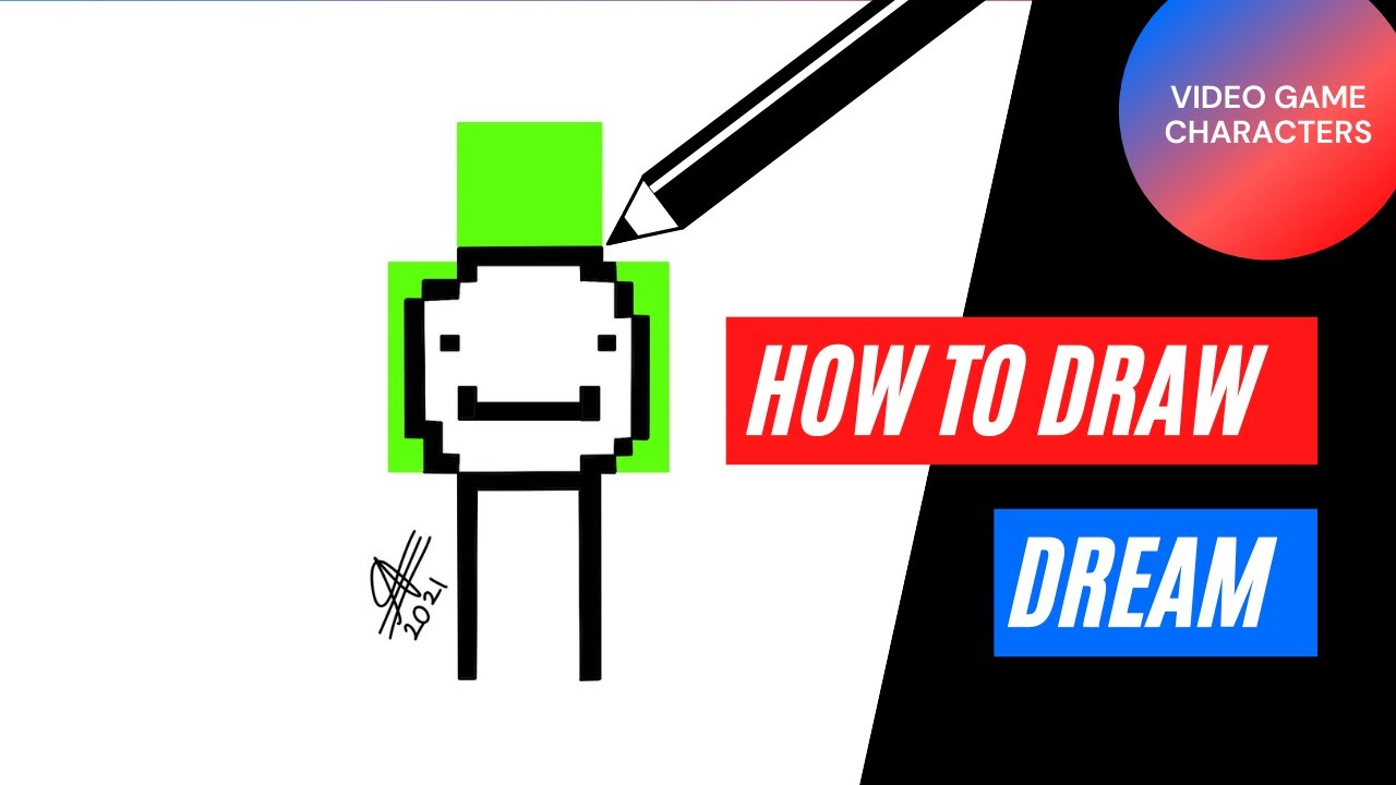 How to draw Dream MC skin || Video Game Series || easy step by step ...