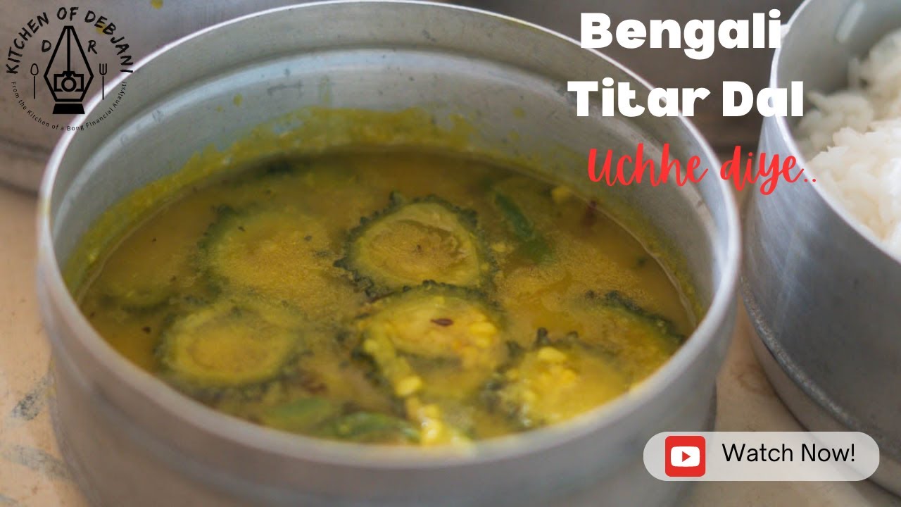 Bengali Titar Dal | Bengali Moong Dal cooked with Bitter Gourd | Tetor ...