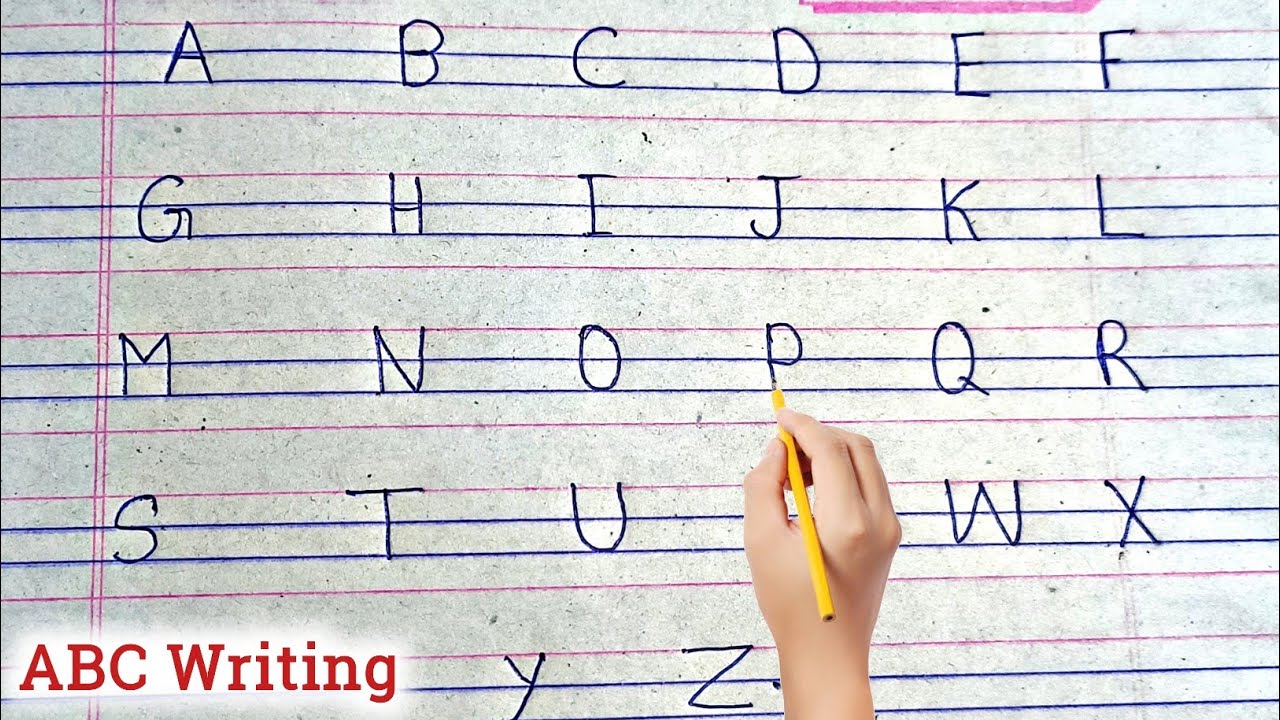 learn english alphabet writing l capital letters A to Z l how to write ...