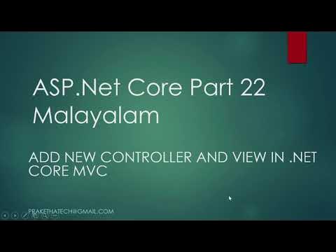 ASP.NET Core Part 22 | Creating Controller and View in .Net core MVC | Malayalam - YouTube