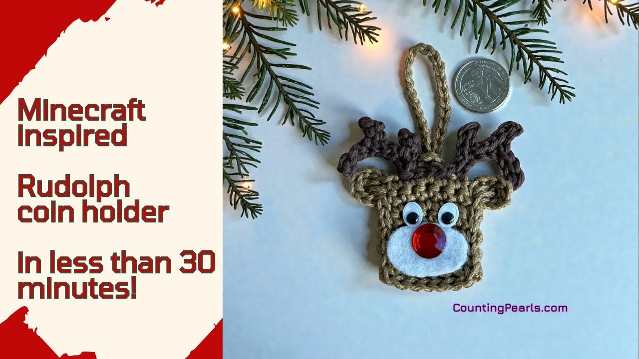 Super Cute Rudolph Coin Holder Crochet 🦌 | Quick & Easy Minecraft ...