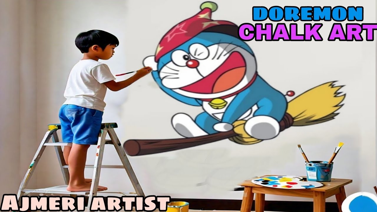 DOREMON CHALK PAINT, ART BY AJMERI ARTIST (SUSHANT, SAMEER) DOREMON ...