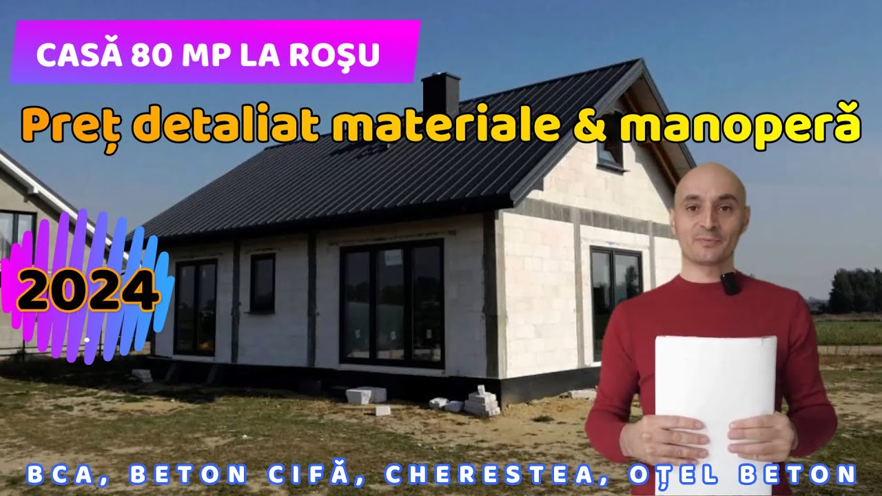 CASǍ 80 mp PREȚ la ROŞU. Lista de materiale și cantitǎți - YouTube