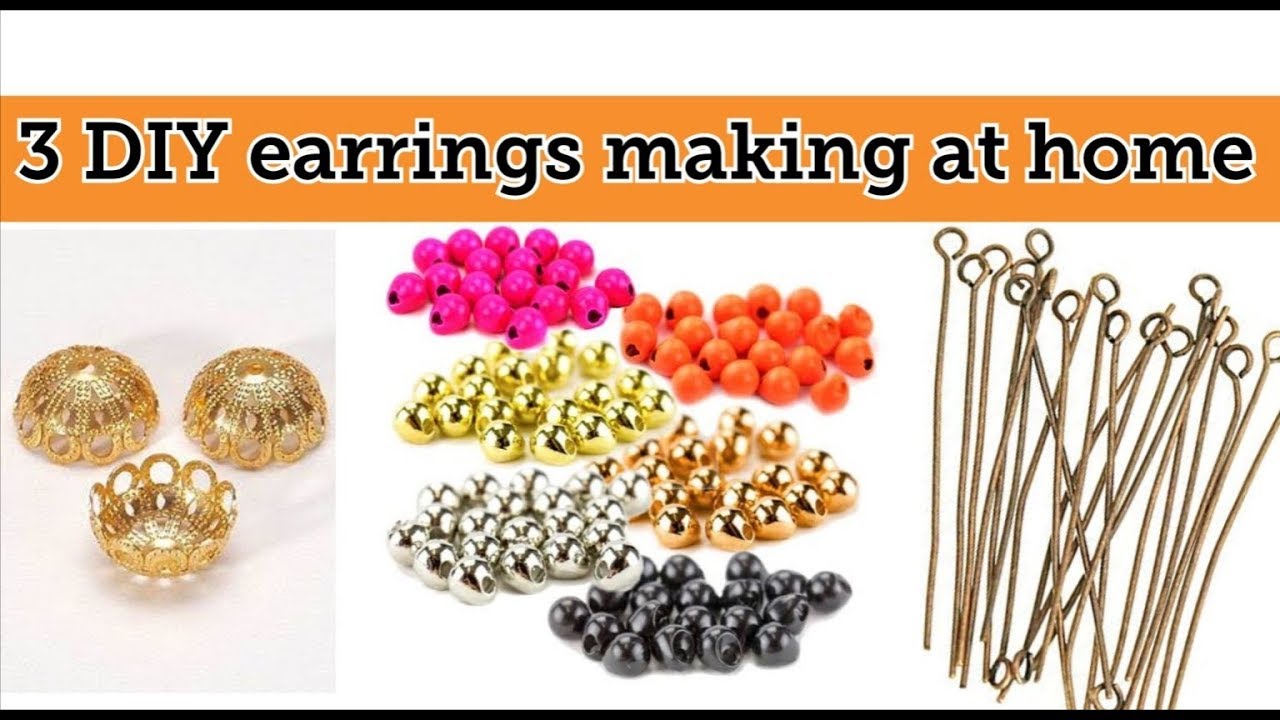Homemade Earrings \ jhumkas | 3 DIY | without jhumka base - YouTube