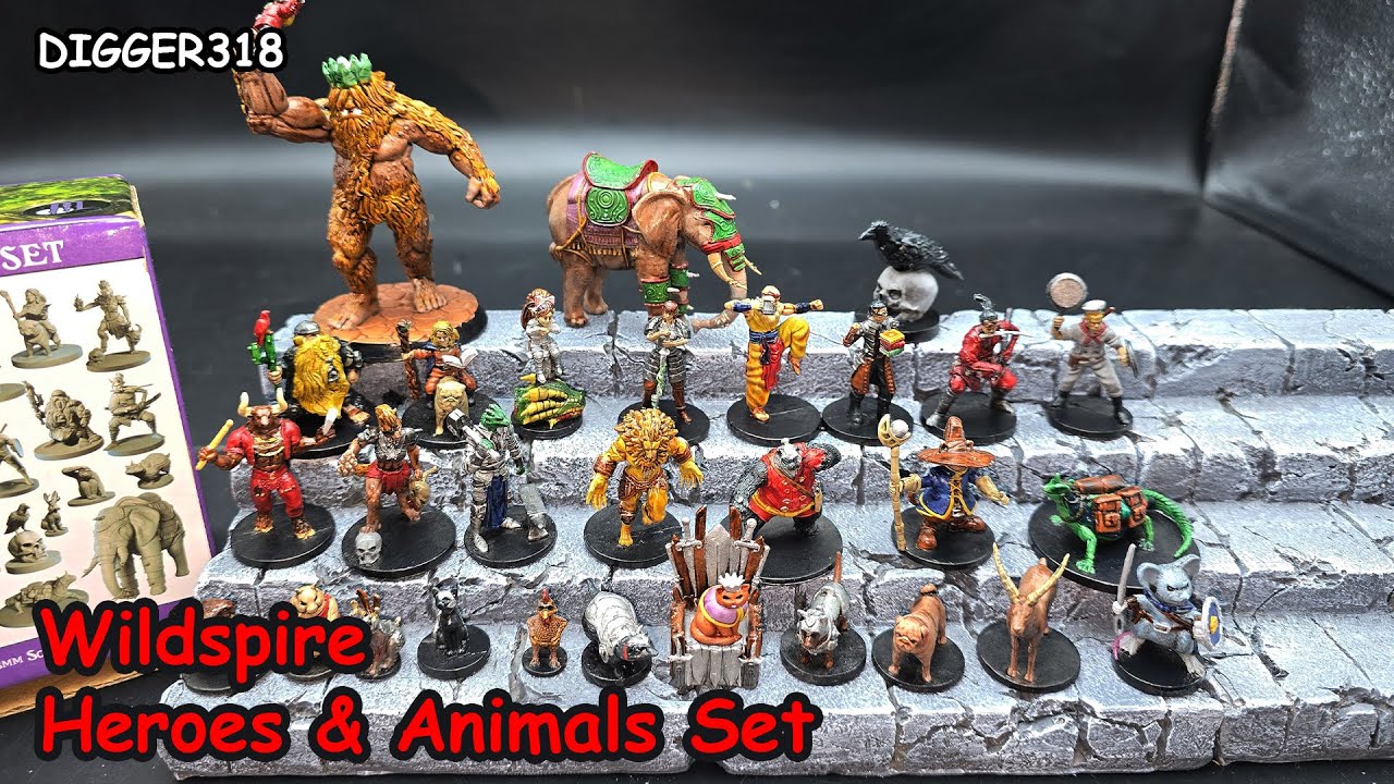 WildSpire MiniaTures Heroes & Animals Set Painted Toy Review 4K - YouTube