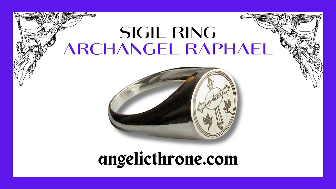 Archangel Raphael Silver ring with Sigil by Angelic Throne - Angelology ...