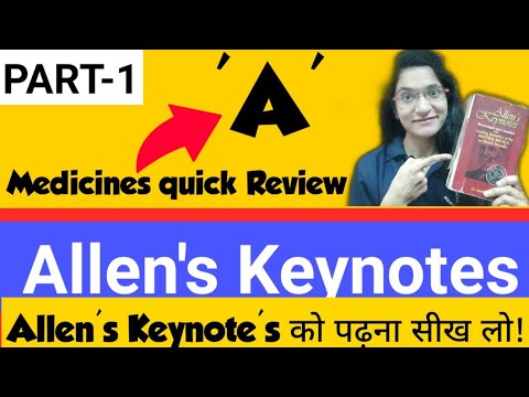 'A' alphabet medicines quick review | Allen's Keynotes Tips | How to ...