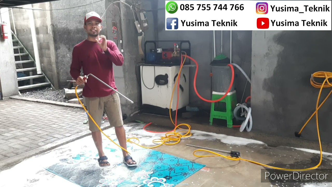 Mesin sapu air versi murah / mesin bilas karpet / mesin cuci motor ...