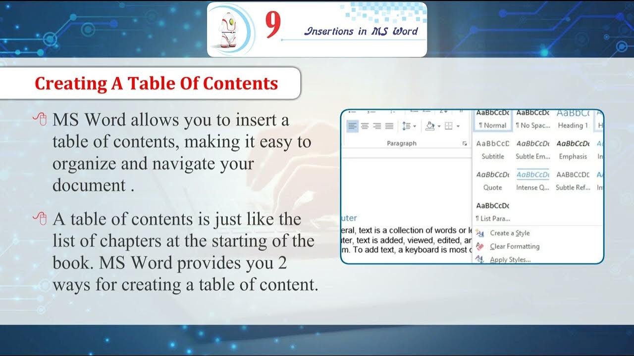 Ch 9 | ETB | Computer | Class 5 | Insertions in MS Word | For children - YouTube