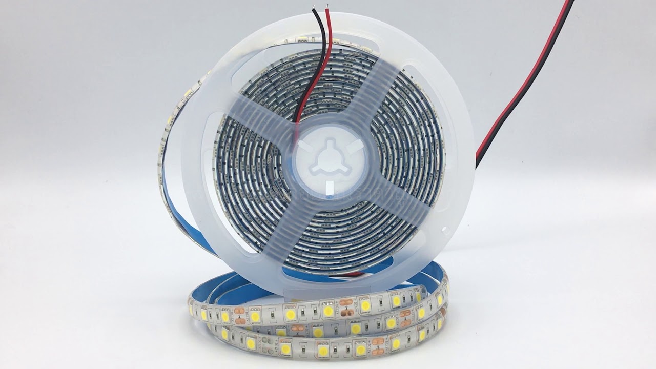 NOV-ไฟเส้น led strip light MT-5050 IP65 12v (สีวอร์มไวท์) - YouTube