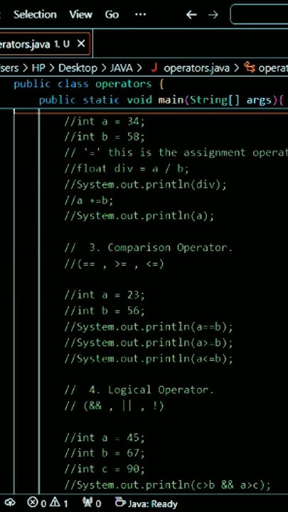 Operators In Java 💯 Java Code Coding Nicesong Operatorsinjava Operators Likeformorevideo
