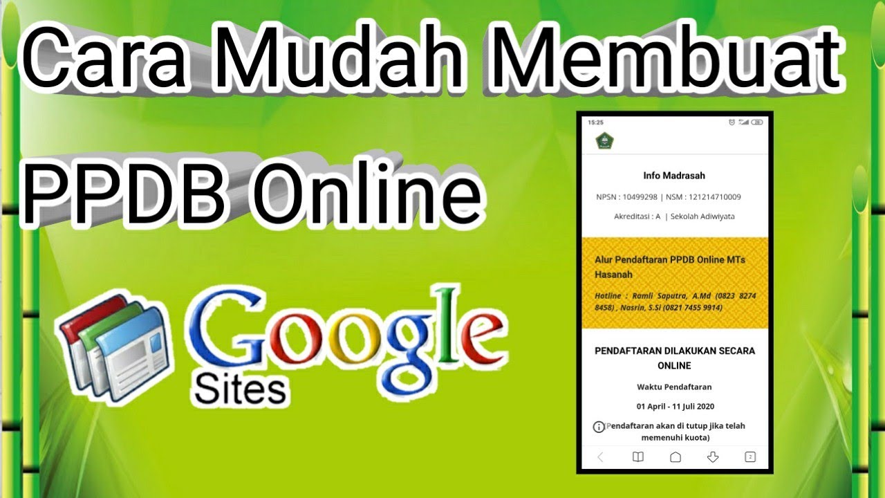 Cara Membuat Website PPDB Online Gratis dengan Google Sites - YouTube
