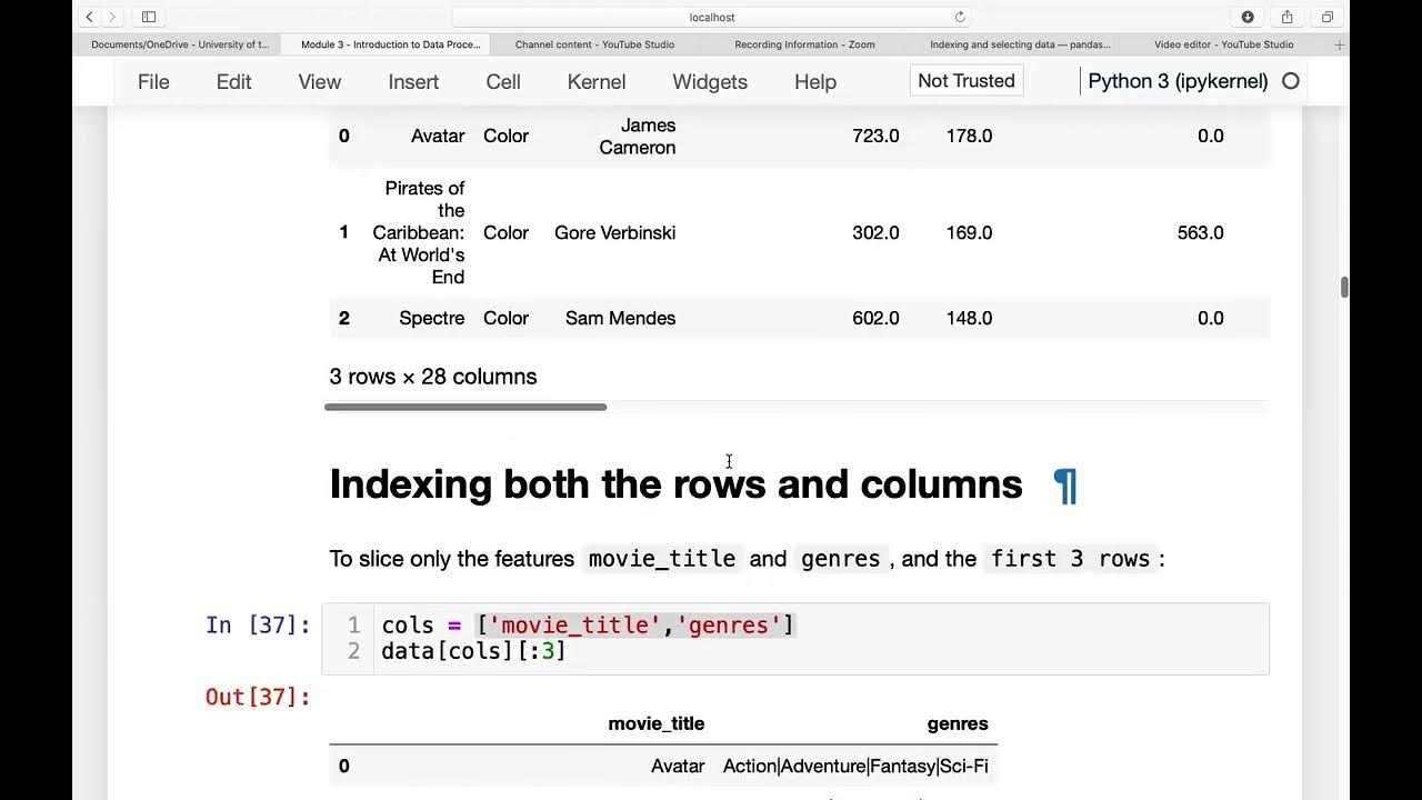 2 - Pandas Tutorial (Indexing Both Rows and Columns - YouTube