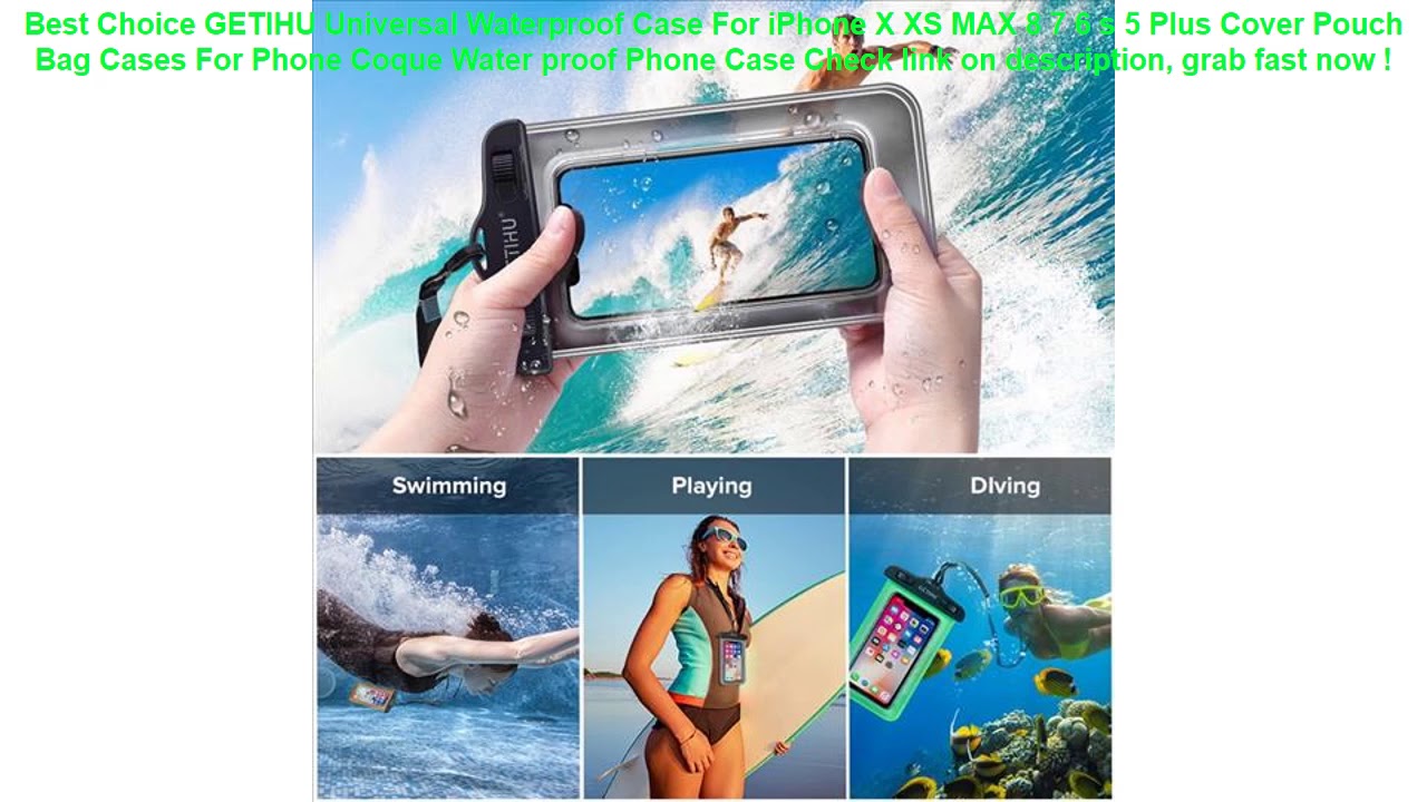 GETIHU Universal Waterproof Case For iPhone X XS MAX 8 7 6 s 5 Plus Co ...