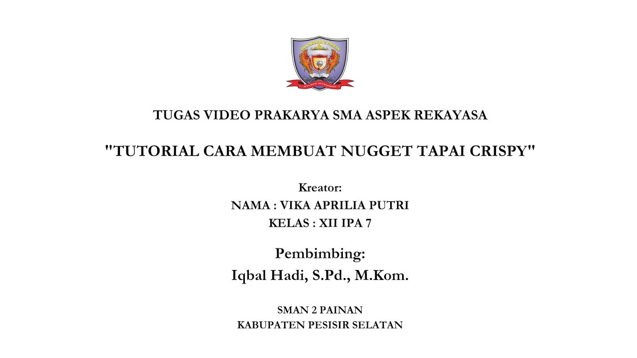 TUTORIAL NUGGET TAPAI CRISPY || VIKA APRILIA PUTRI - YouTube