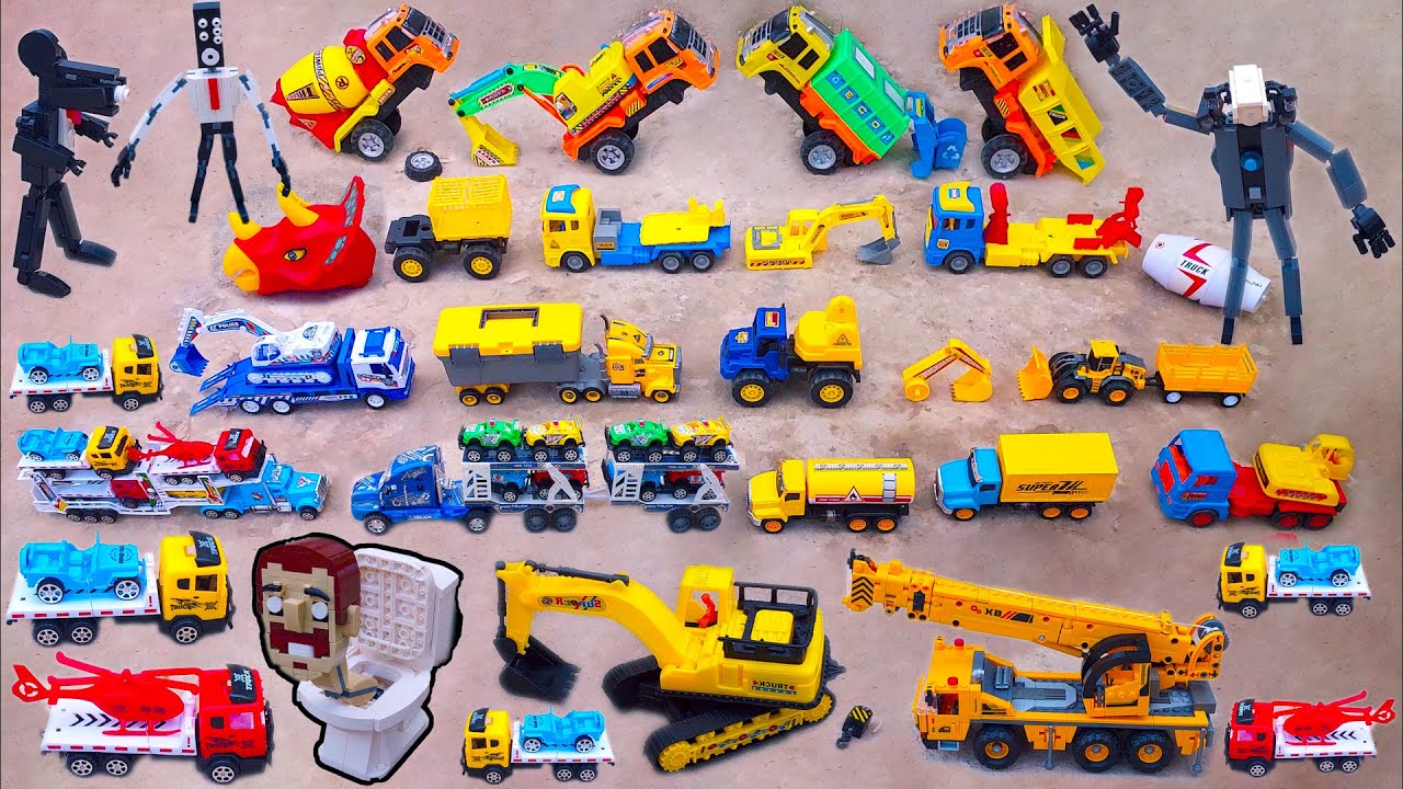 Xe Cẩu , Xe Container , Lego Skibidi Toilet , Xe Múc Cát, Máy Xúc, Xe ...