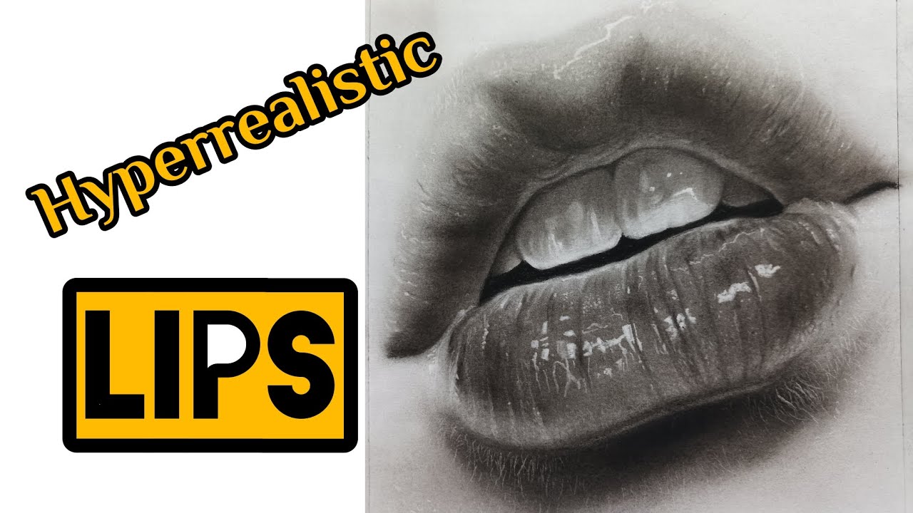 How to draw and shade lips in hyperrealistic painting _ The best method ...