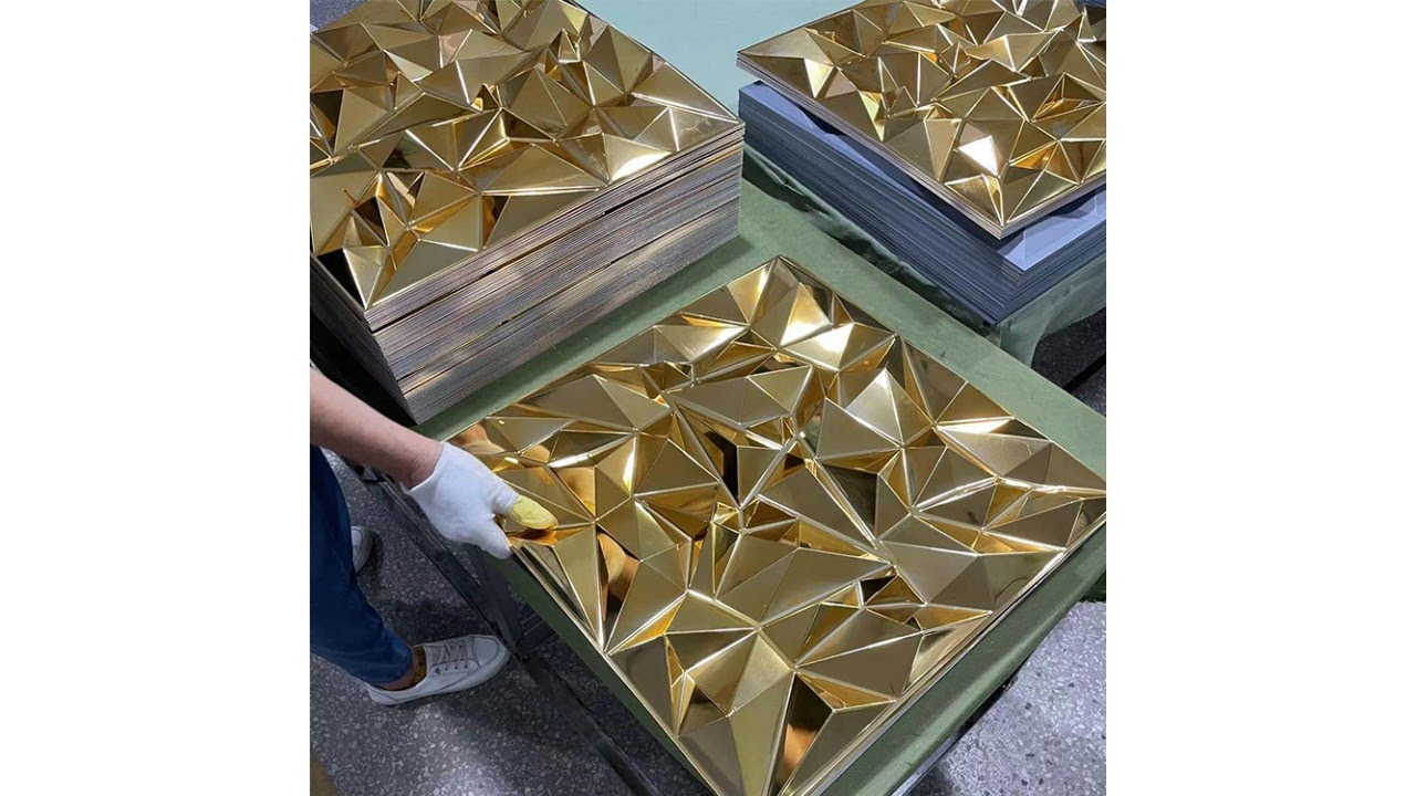 Home Interior Decorative Waterproof Shining Gold Diamond Design Pvc 3d ...