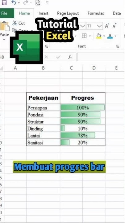 Cara membuat progress bar di excel #shorts - YouTube